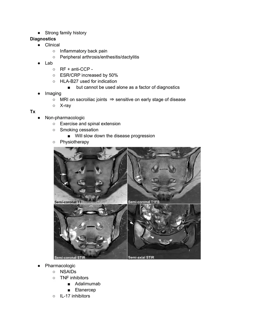Spondyloarthritides (SpA) - Edubirdie