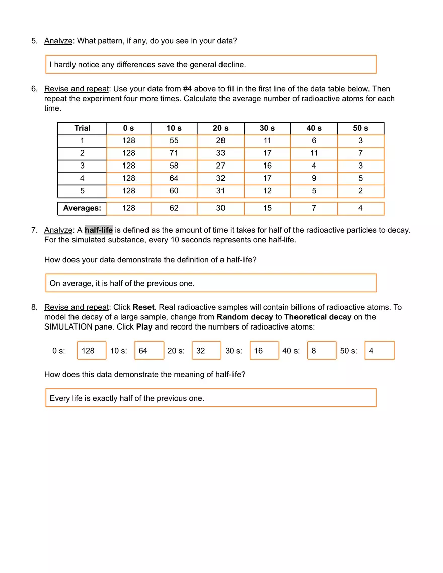 Half life Gizmo Answer Key Edubirdie Half life Gizmo Answer Key Edubirdie